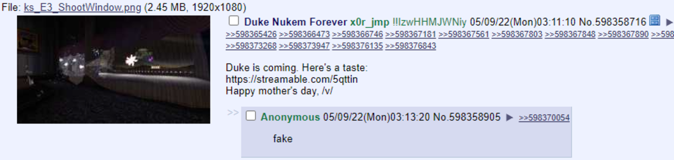 Duke Nukem Forever 2001 leak teaser thread | Duke Nukem | Know Your Meme