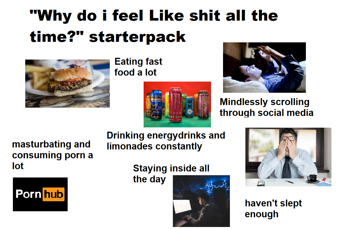 "Why do I feel shitty all the time?" starterpack | /r/starterpacks ...