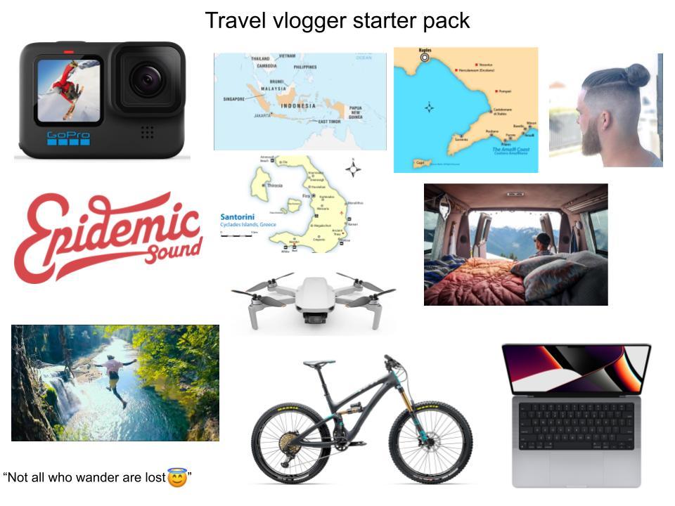 Travel vlogger starter pack | /r/starterpacks | Starter Packs | Know ...