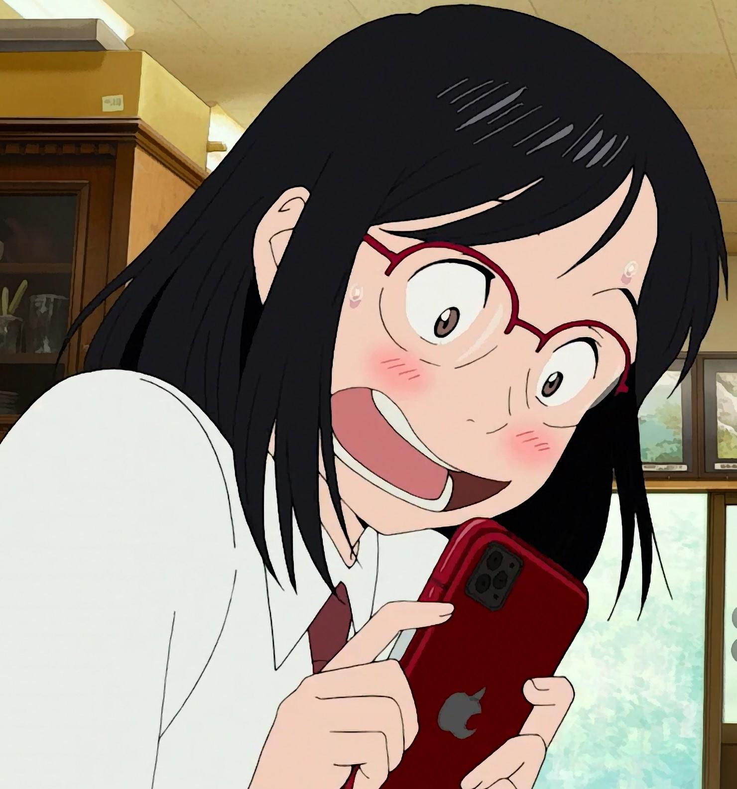 Hiroka reacting to phone | Anime / Manga | Know Your Meme
