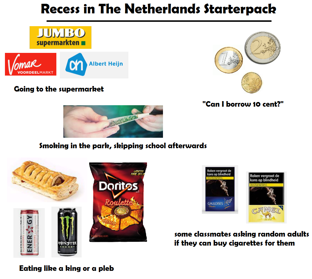 Recess in The Netherlands Starterpack | /r/starterpacks | Starter Packs ...