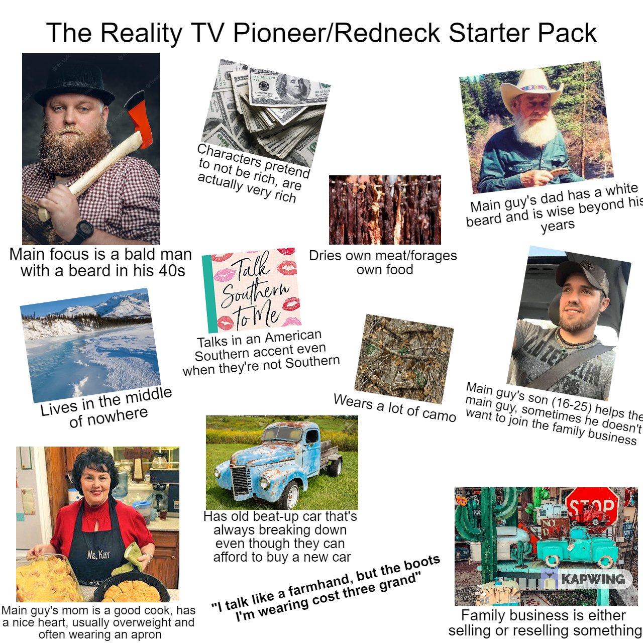 Reality TV Pioneer/Redneck Starter Pack | /r/starterpacks | Starter ...