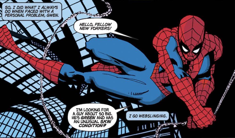 Wanna know what Spider-man does when faced with a personal problem ...