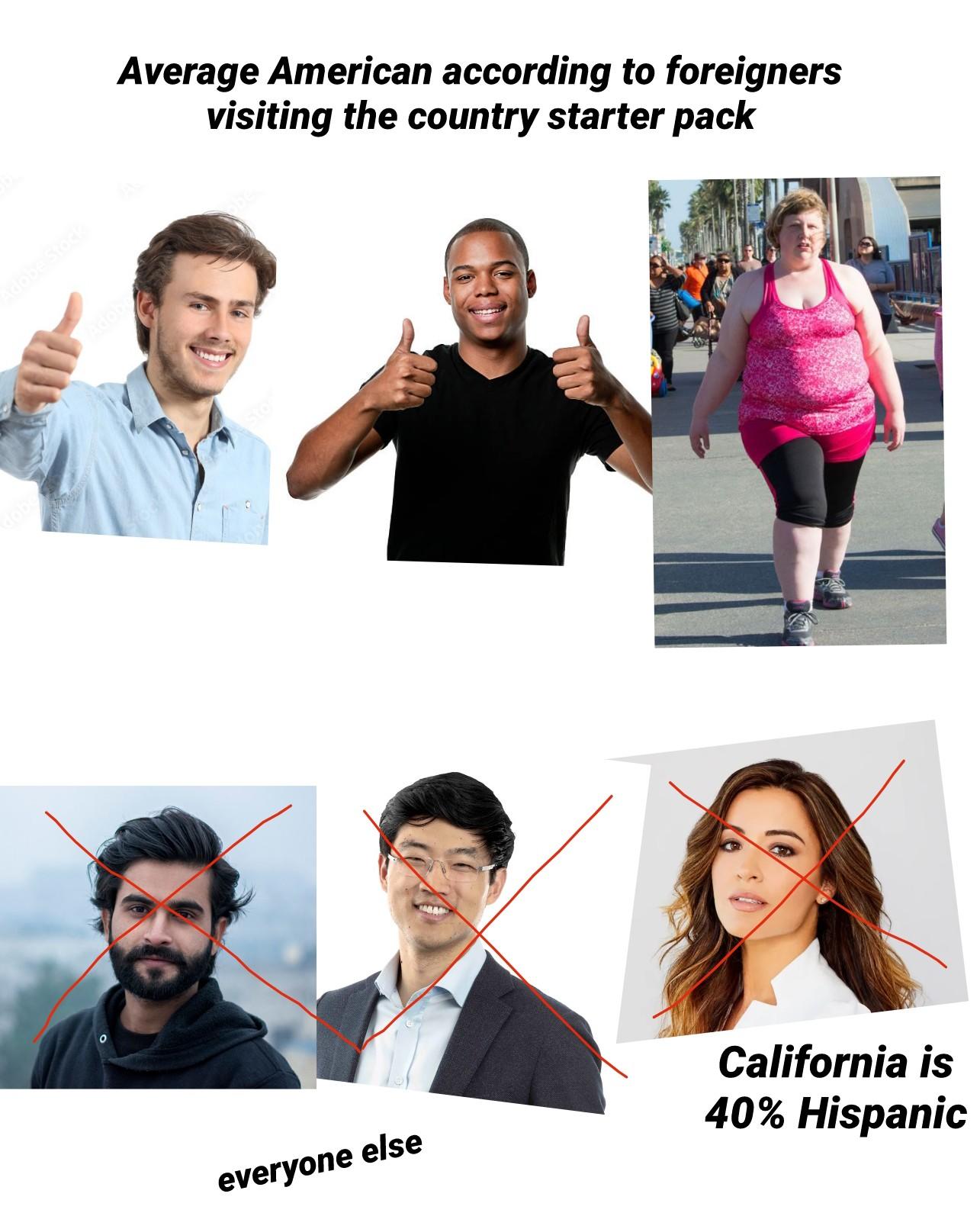 Average American according to foreigners visiting USA starter pack | /r ...