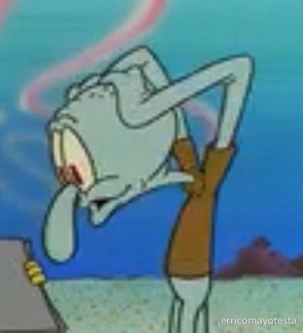 squidward hands on head shocked at what he’s looking at spongebob ...