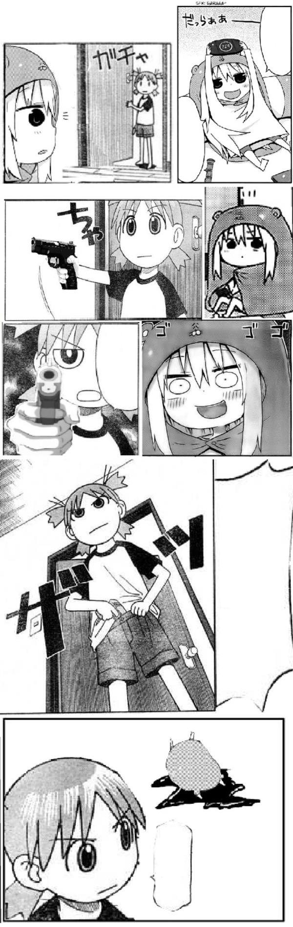 Yotsuba shoots umaru (vertical) | Himouto! Umaru-chan | Know Your Meme