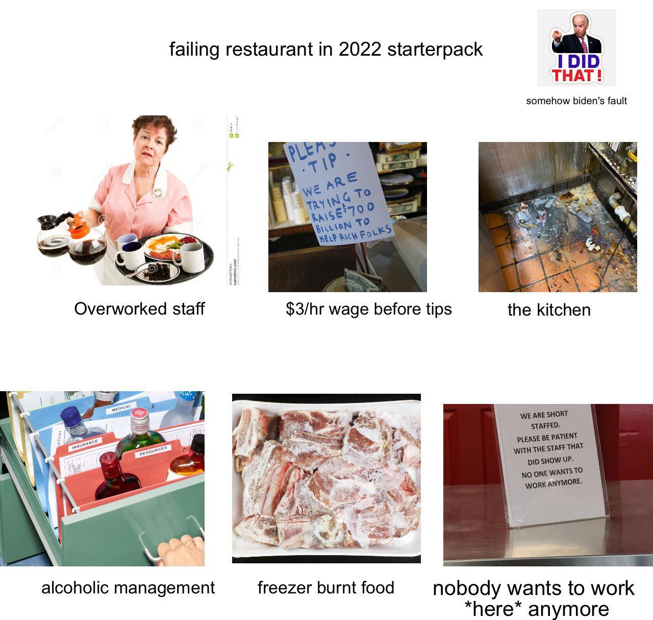 Eating at a failing restaurant starter pack | /r/starterpacks | Starter ...