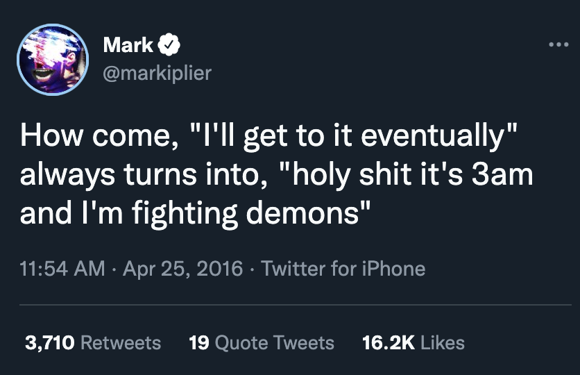 Fighting Demons (tweet) | Fighting Demons | Know Your Meme