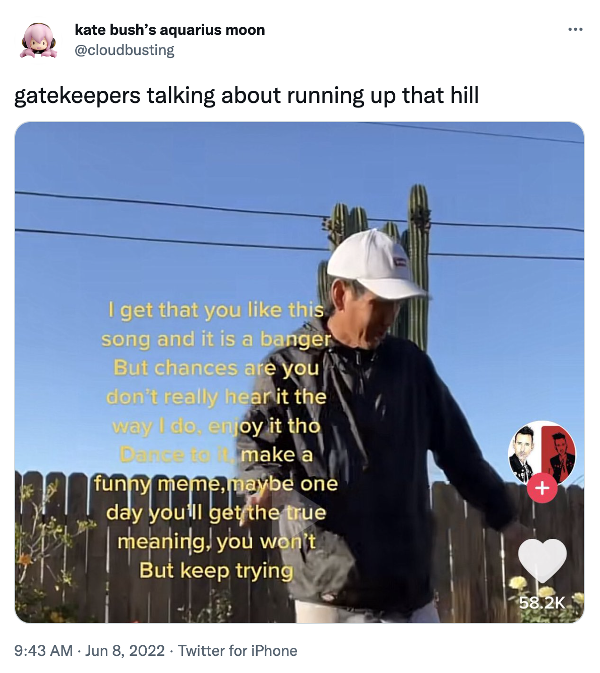 "Running Up That Hill" Kate Bush (meme) | Kate Bush's "Running Up That ...