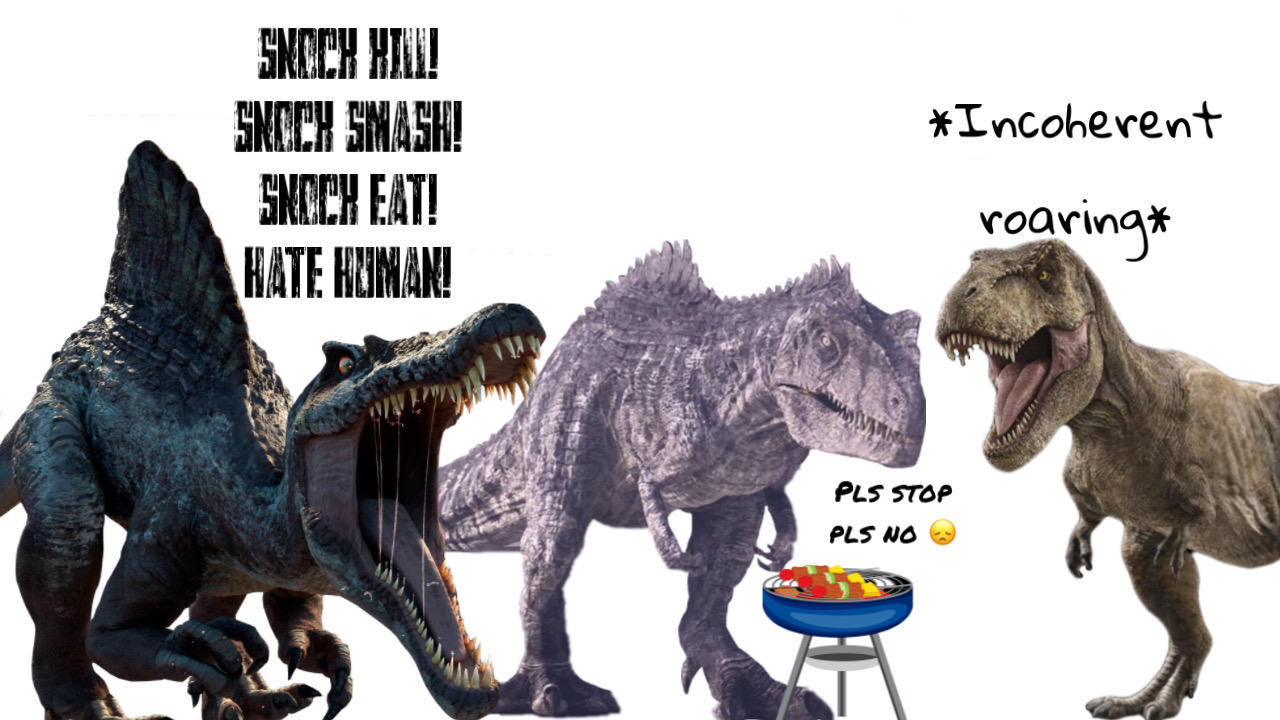 Jurassic world large theropods | Jurassic Park | Know Your Meme