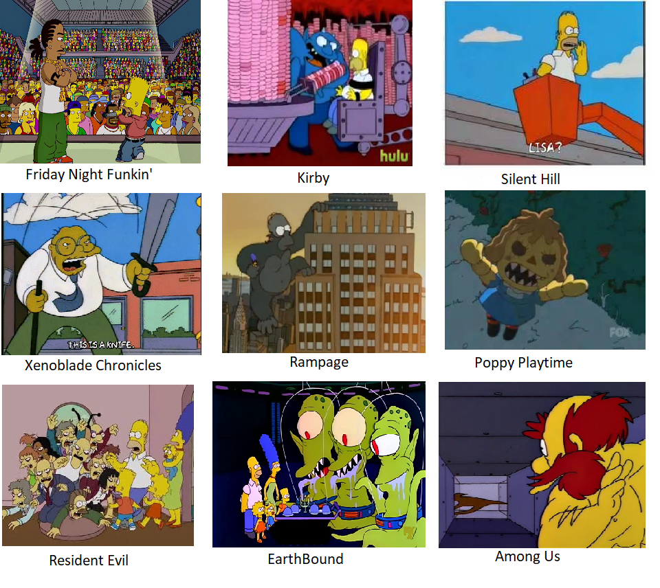 The Simpsons video game comparison 6 | SpongeBob Comparison Charts ...