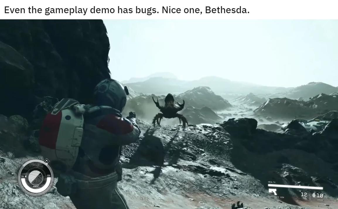 Even the gameplay demo has bugs. Nice one, Bethesda. | Starfield | Know ...