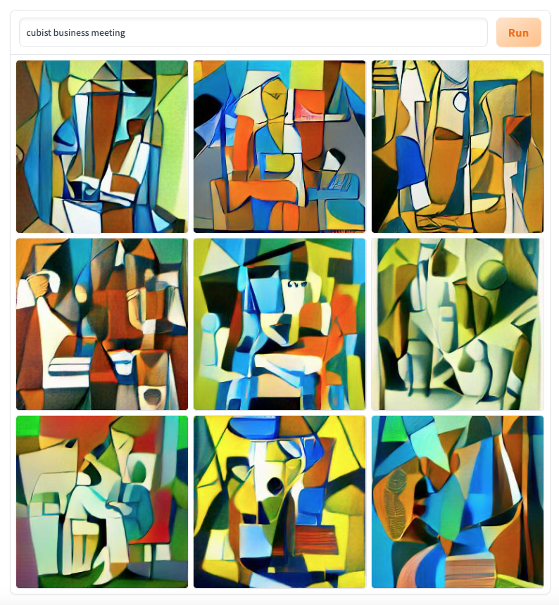 Cubist business meeting | DALL-E mini / Craiyon | Know Your Meme