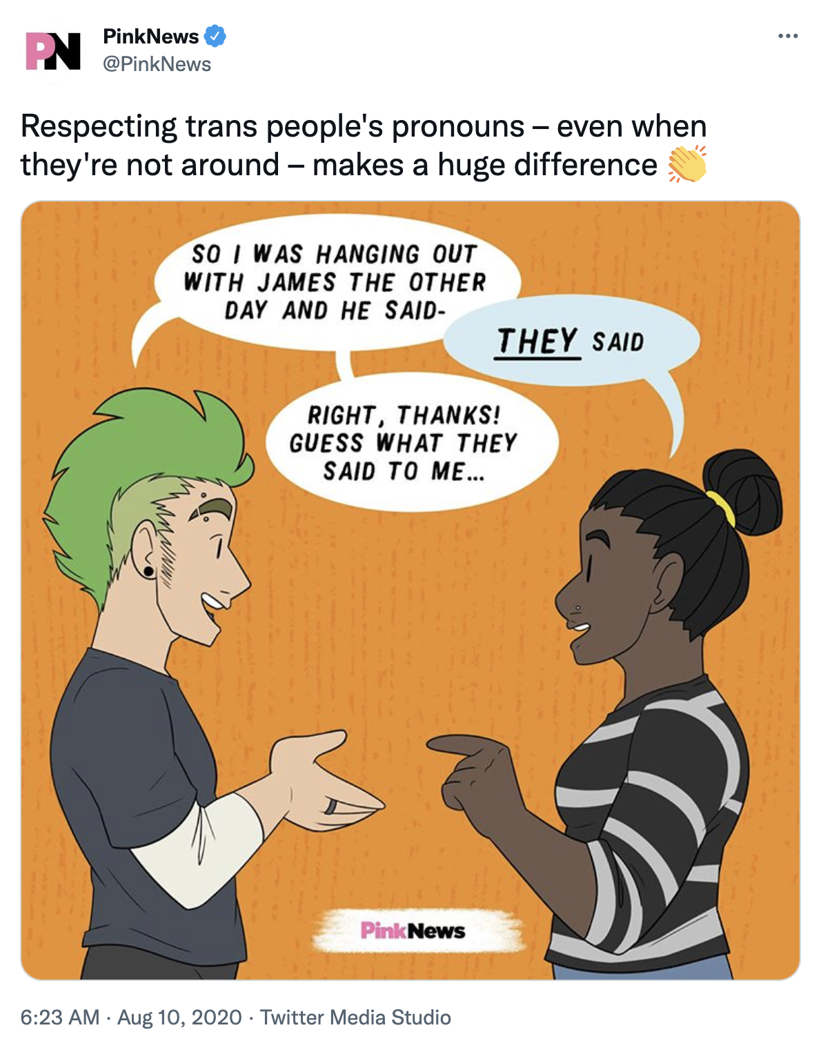 Respecting Trans People's Pronouns / They Said (Pink News) | Respecting ...