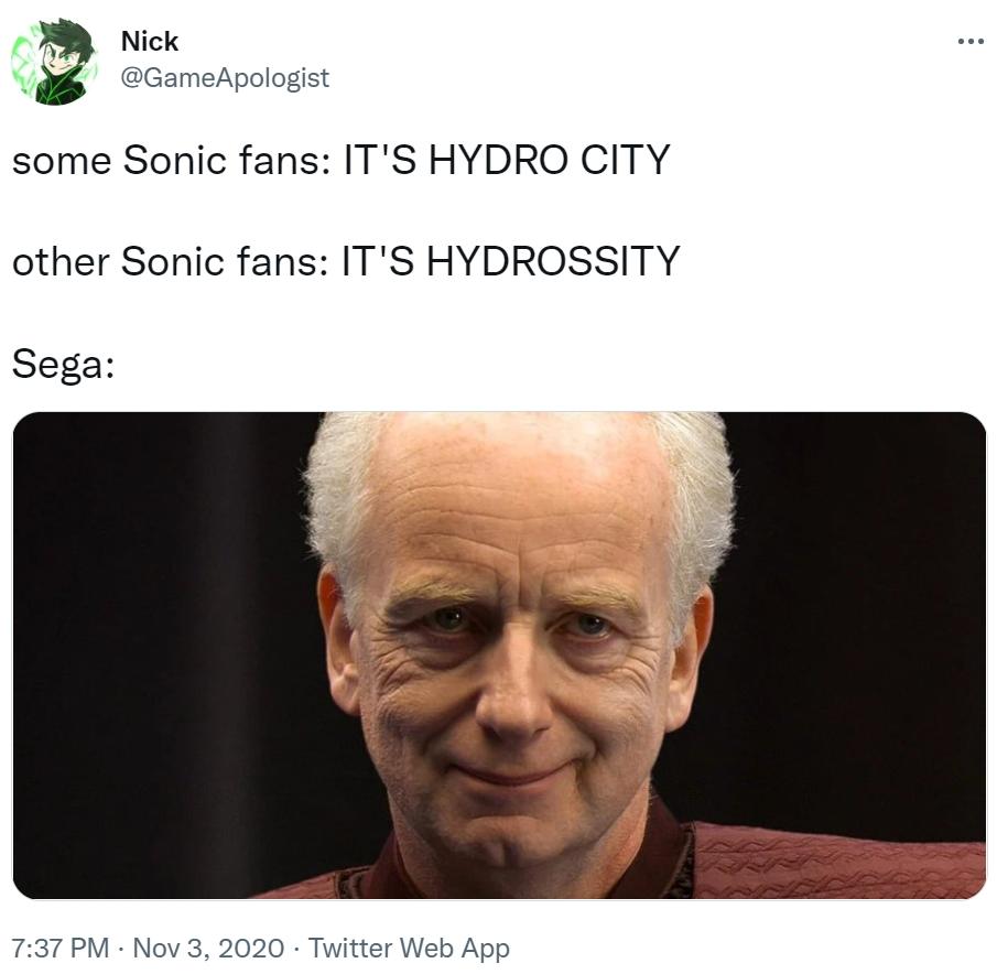 Sega: | Hydrocity or Hydro City | Know Your Meme
