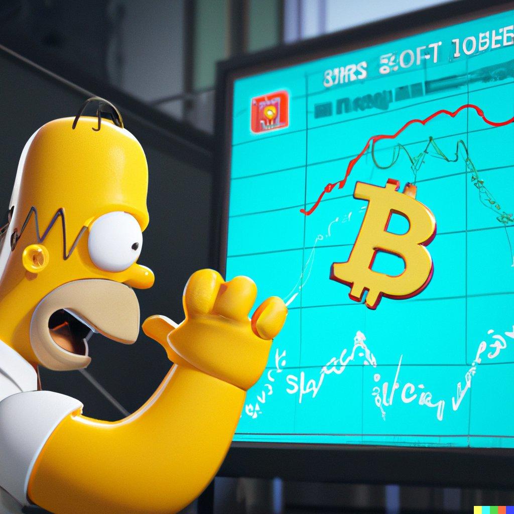 Homer reacts to bitcoin crash 3 | DALL-E | Know Your Meme
