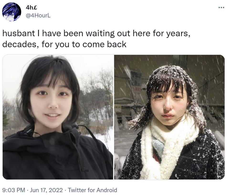 husbant I have been waiting out here for years, decades, for you to ...