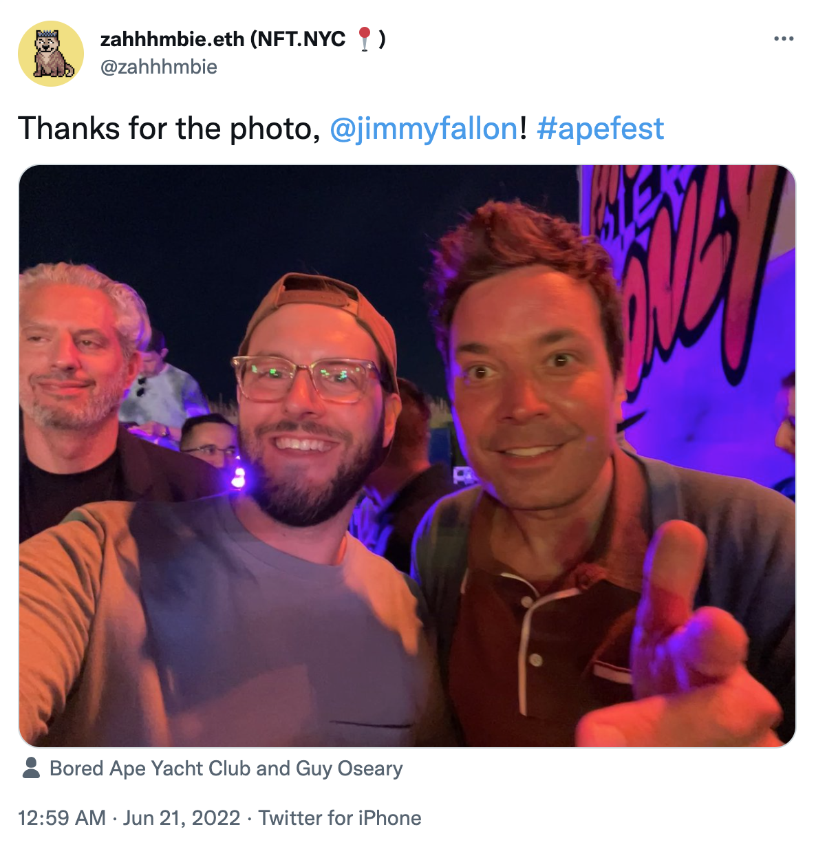 Jimmy fallon at Apefest | Apefest | Know Your Meme