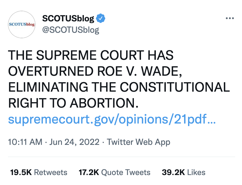 Roe v. Wade Overturned 2022 | 2022 Supreme Court Overturning of Roe v ...