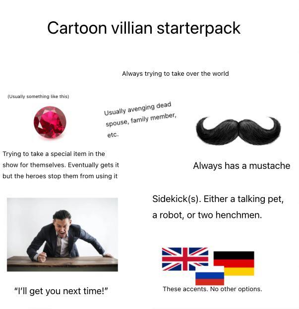 Cartoon villain starter pack | /r/starterpacks | Starter Packs | Know ...