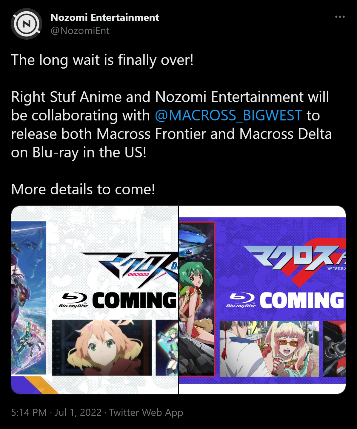 The long wait is finally over! Right Stuf Anime and Nozomi ...