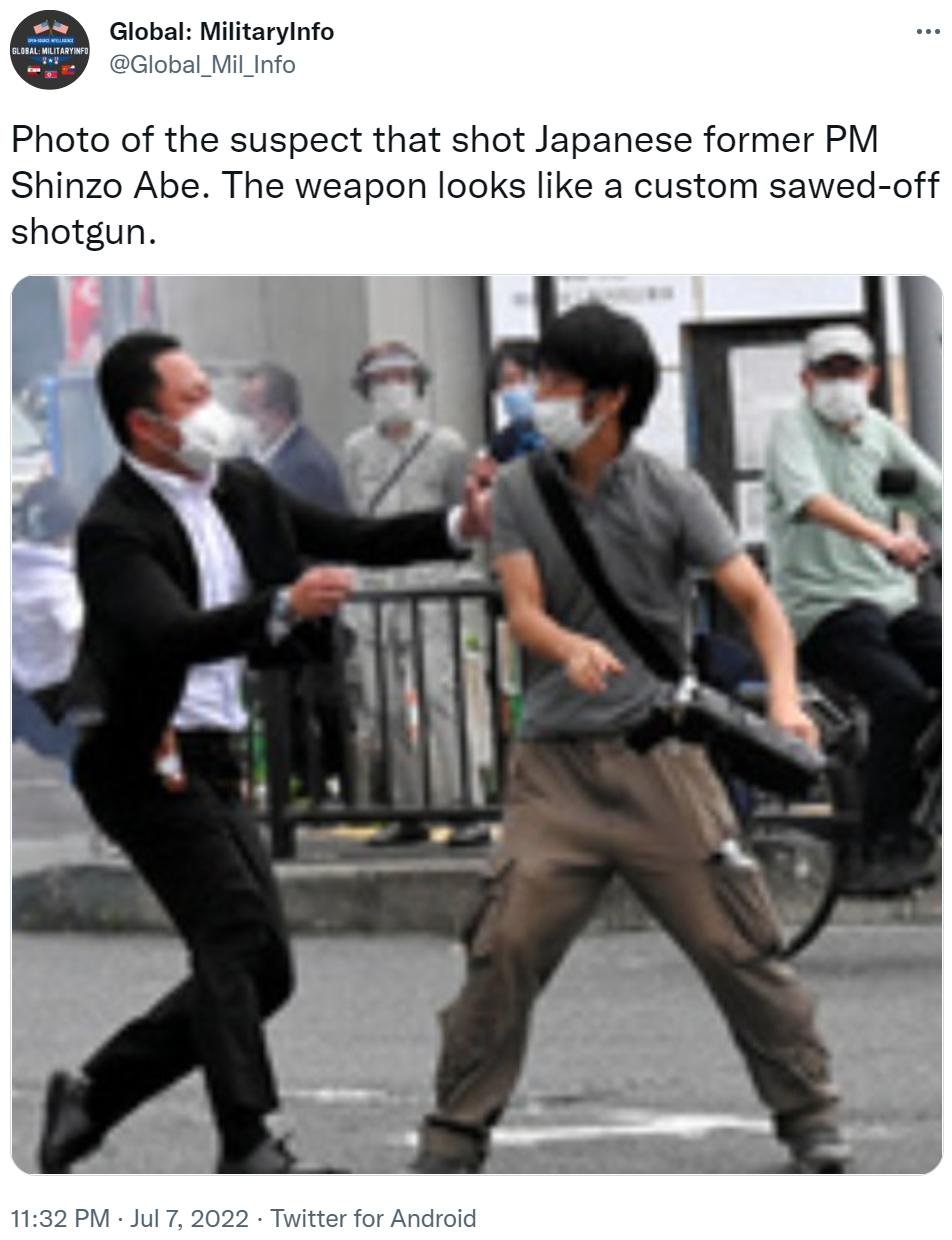 Photo of the suspect that shot Japanese former PM Shinzo Abe. The ...