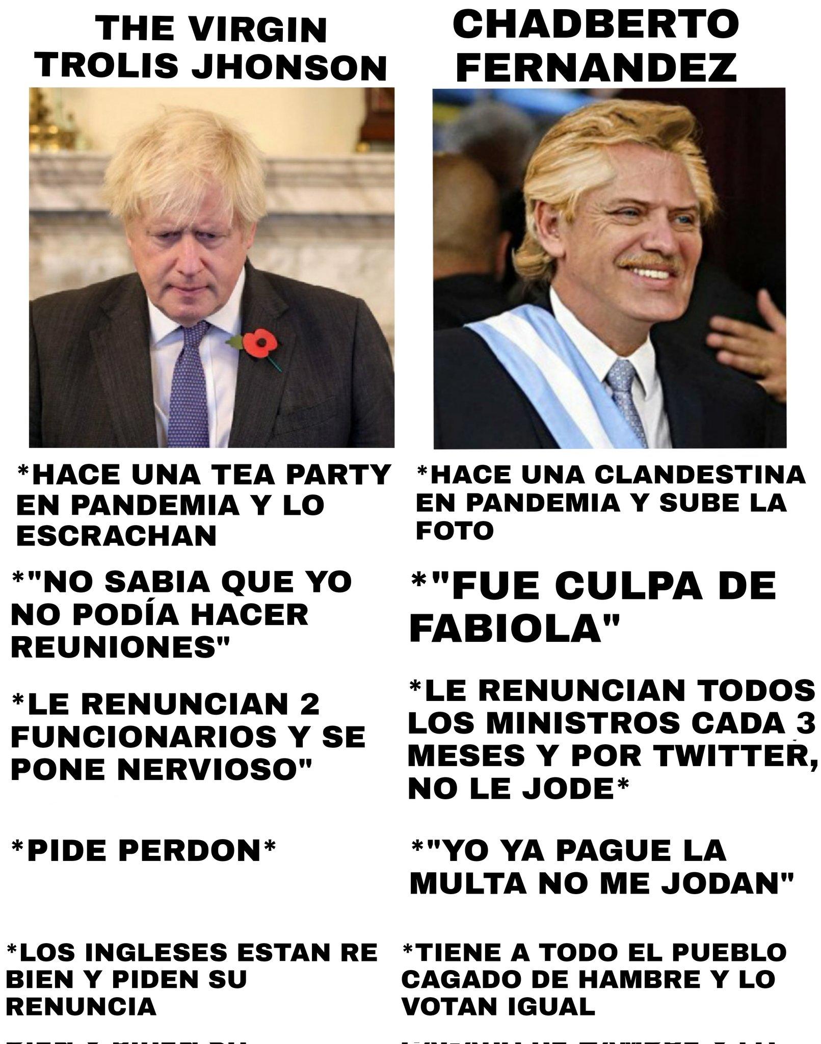 The virgin Boris Johnson vs the chad Alberto Fernández (in Spanish ...