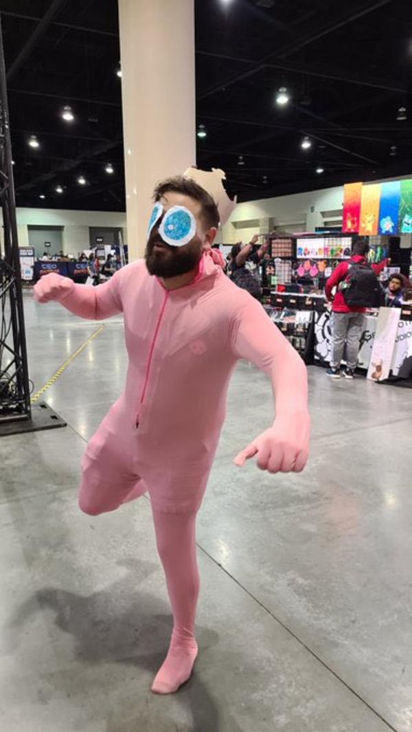Hungrybox wearing Little Z's cursed Jigglypuff cosplay | Hungrybox | Know Your Meme