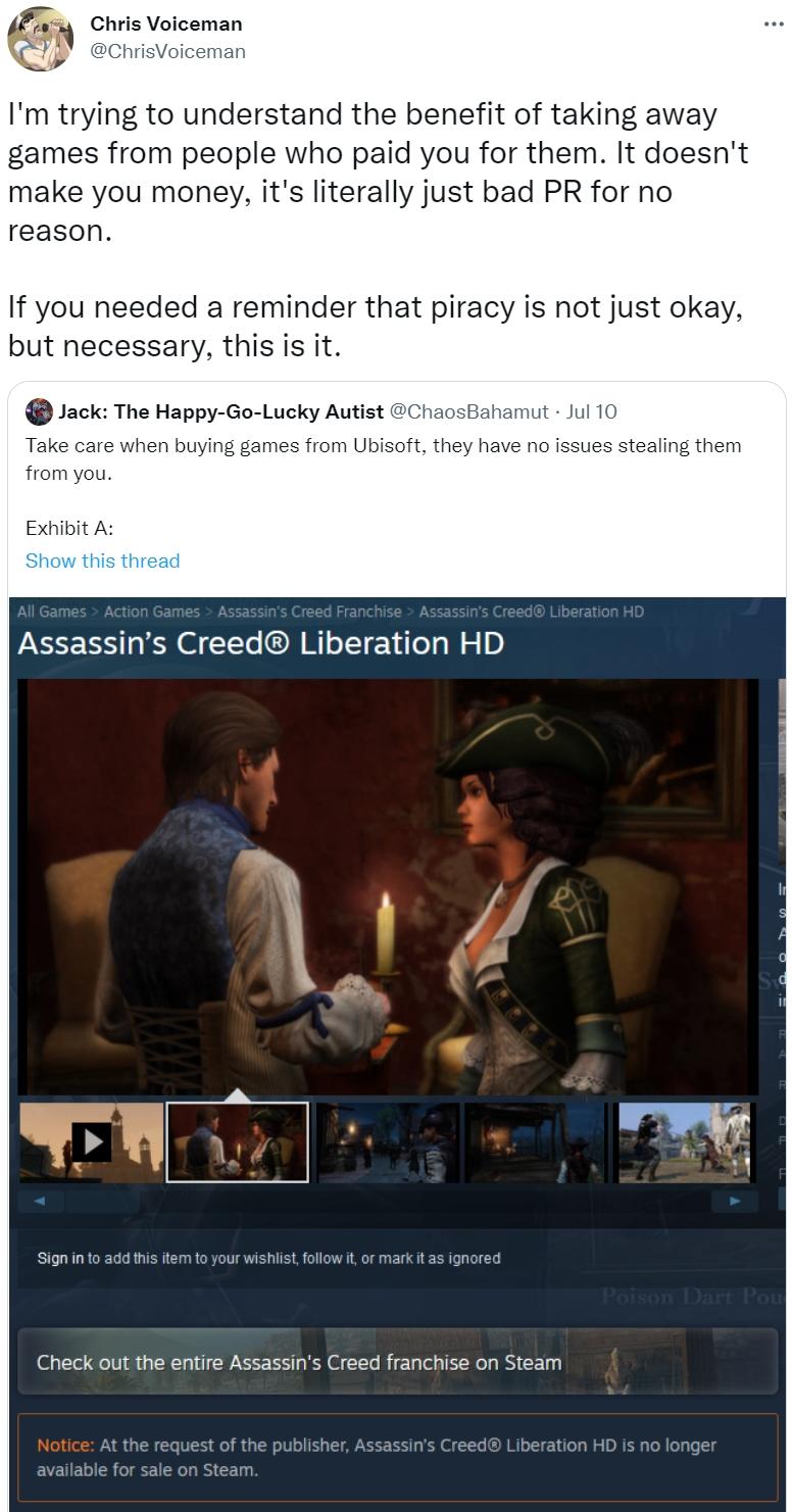 "it's literally just bad PR for no reason." | Ubisoft Game ...