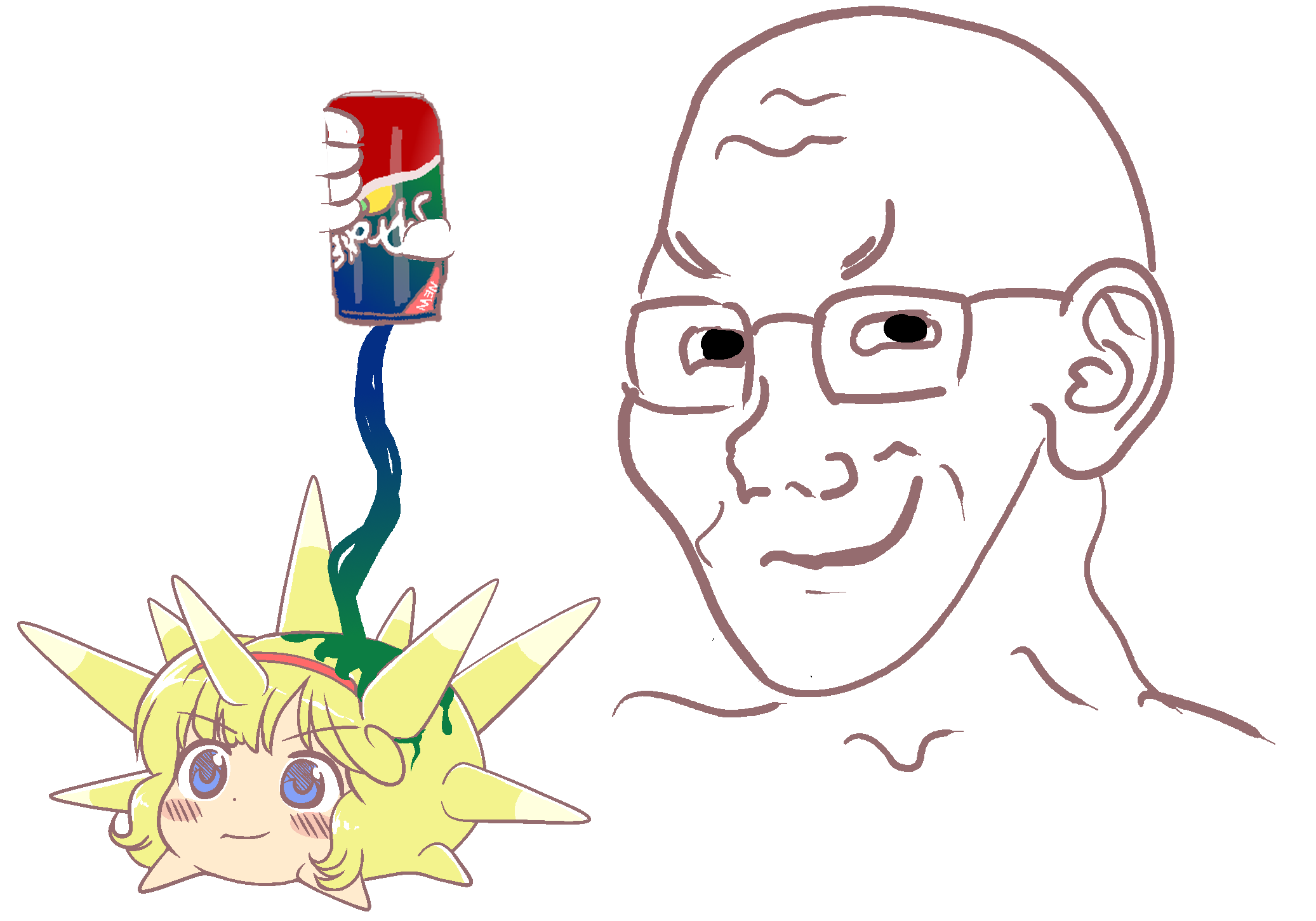 Man spills sproke on anime girl | Sproke | Know Your Meme