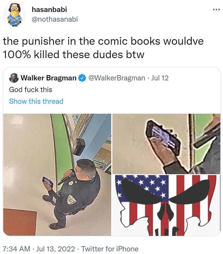 "the punisher in the comic books wouldve 100% killed these dudes btw ...