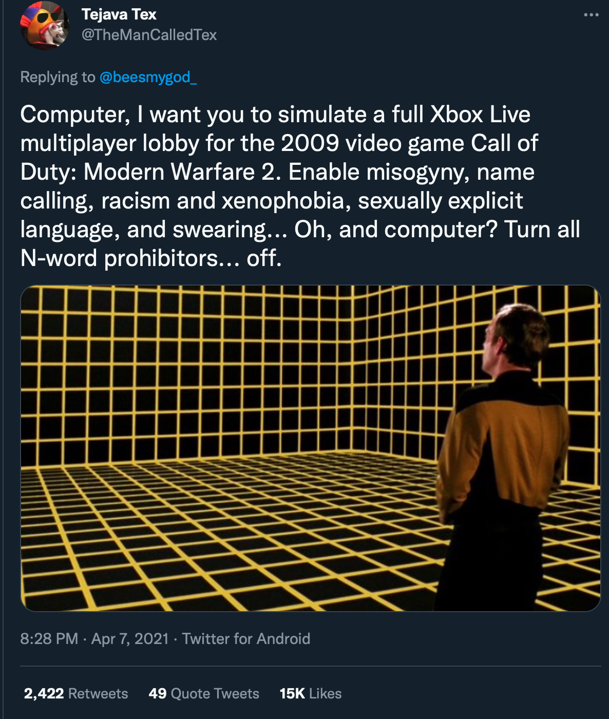 Tejava Tex | Lt. Reginald Barclay On The Holodeck / Computer I Want You ...