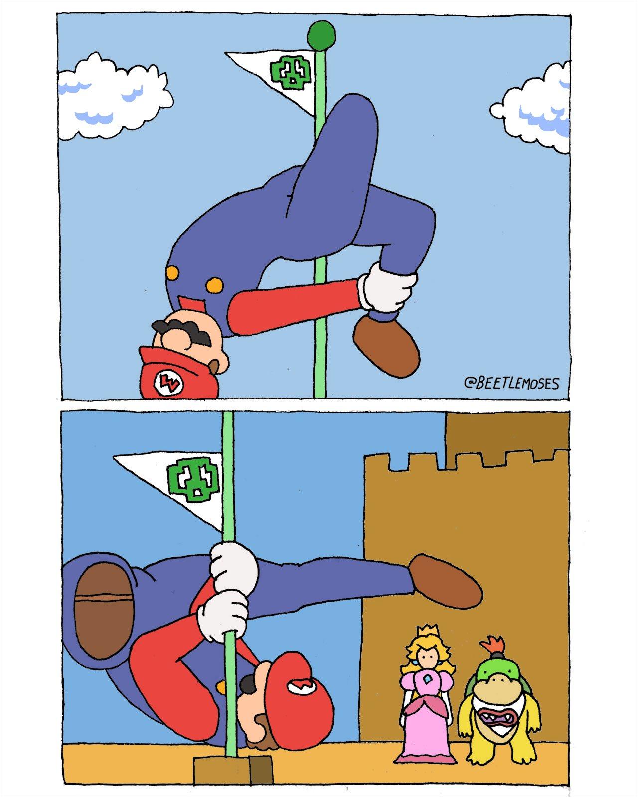 Mario's Flagpole Dance | Beetle Moses | Know Your Meme