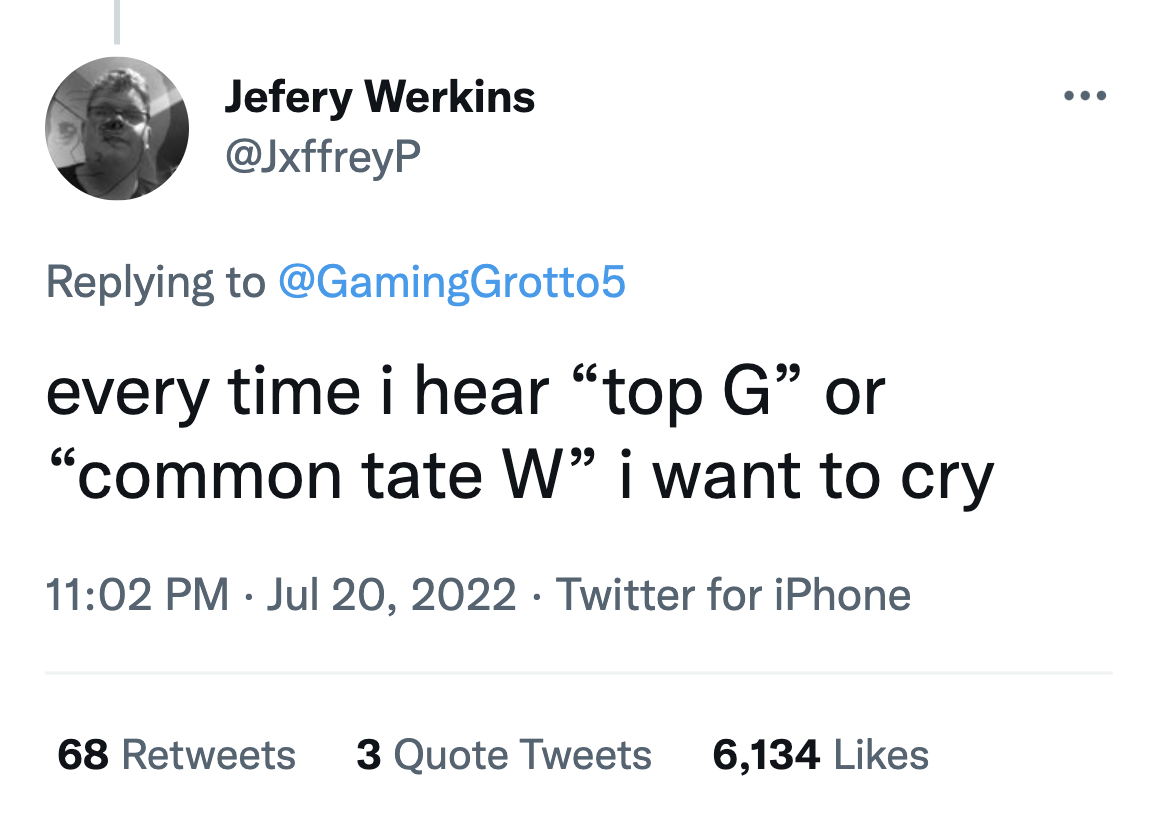 Common Tate W (meme) | Know Your Meme