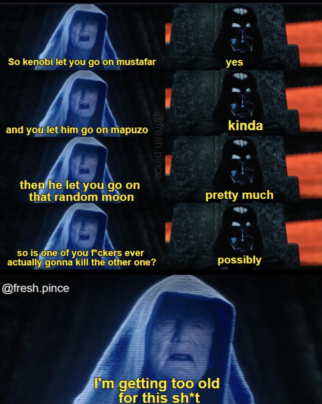Impatient Palpatine……………credit - Fresh.prince@imgur | /r/PrequelMemes ...