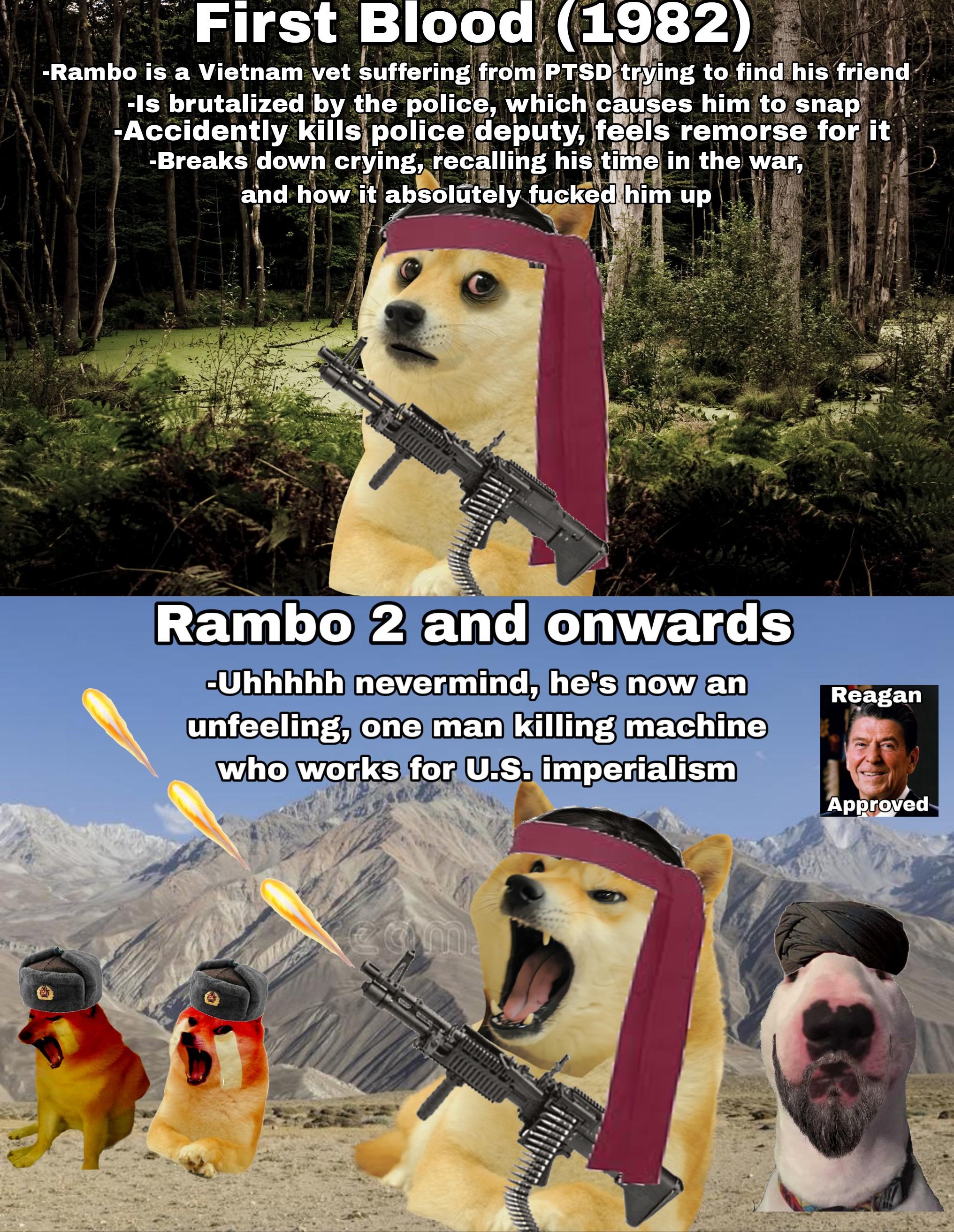 Le Devolution Of Rambo Has Arrived | /r/dogelore | Ironic Doge Memes ...