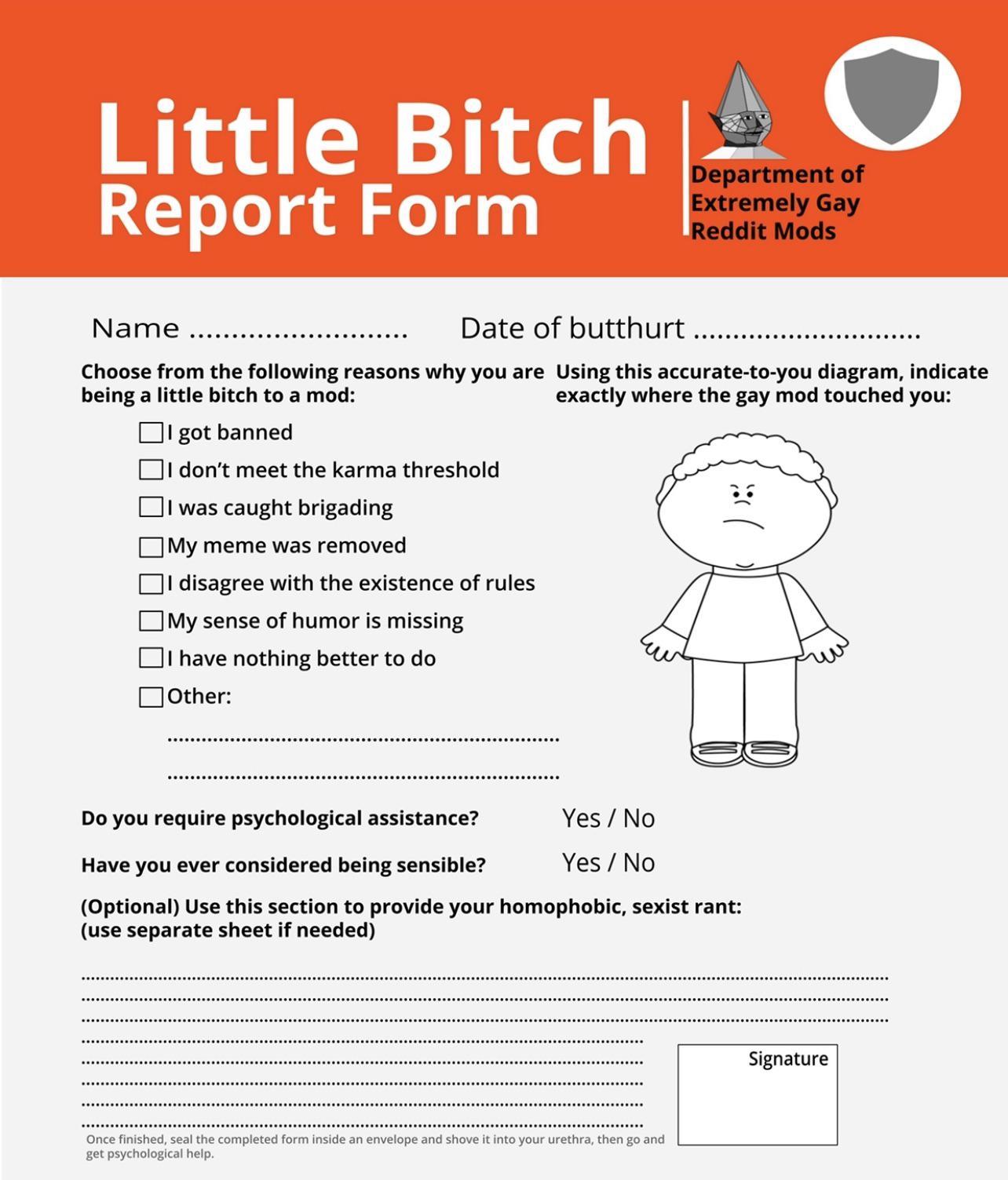 Here’s a handy dandy report form for your modmail | /r/dankmemes | Know ...