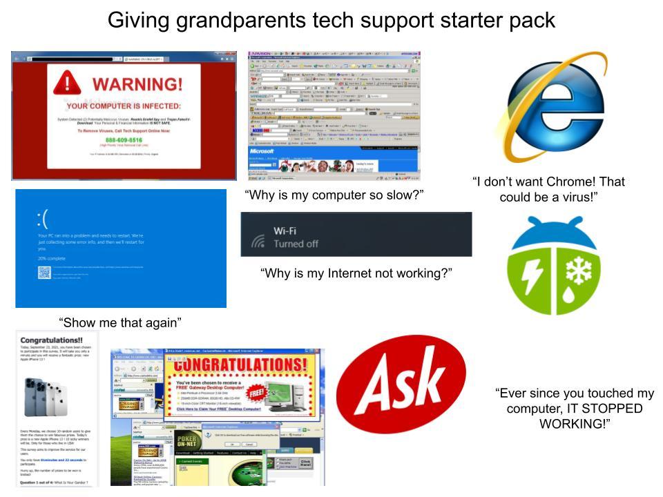 Giving grandparents tech support starter pack | /r/starterpacks ...