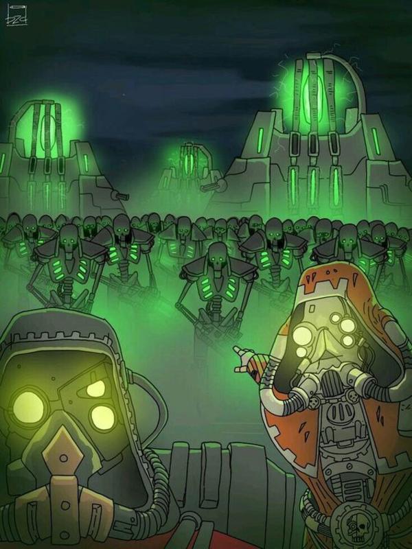 Pointing Mechanicus Soyjaks | Two Soyjaks Pointing | Know Your Meme