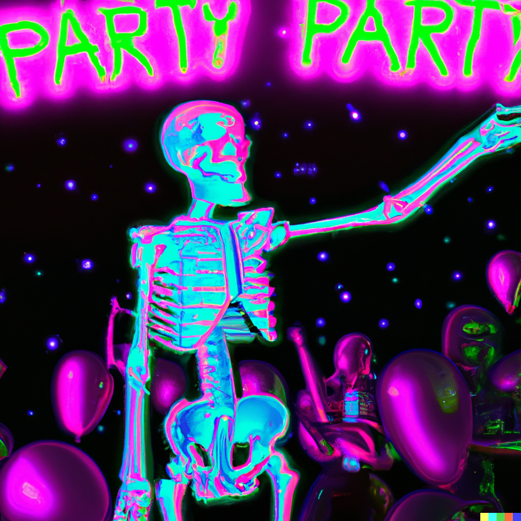 Skeleton Rave Party 2 | DALL-E | Know Your Meme
