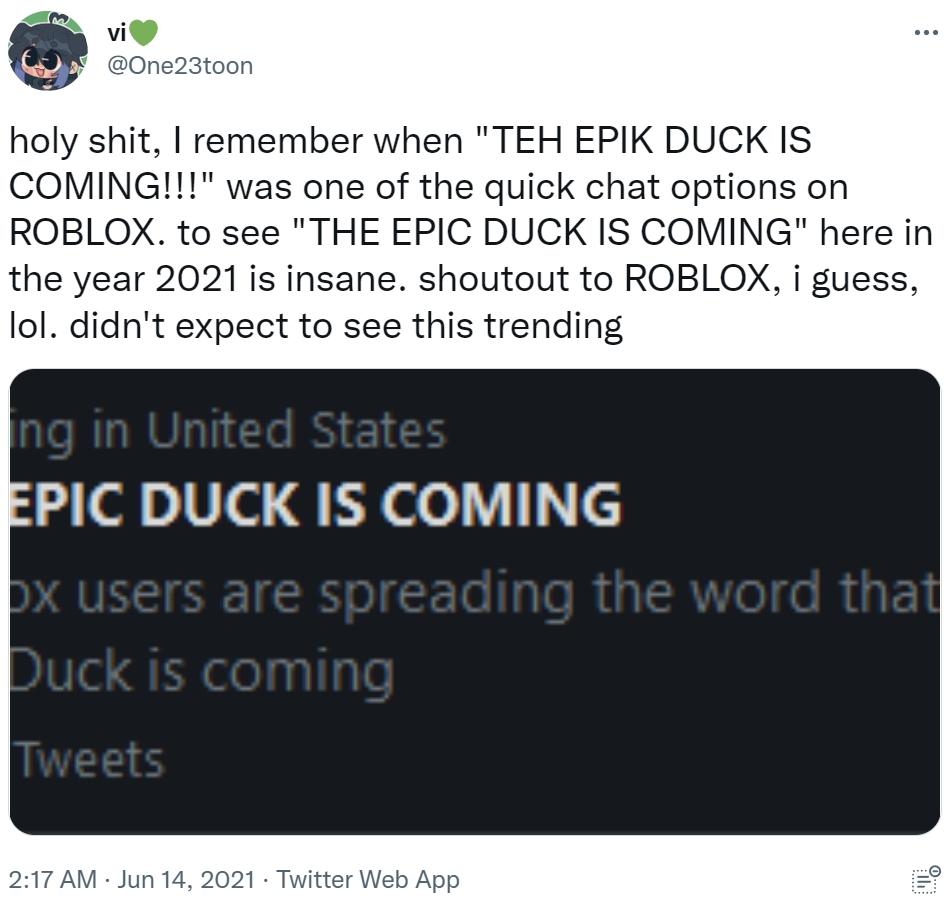 "holy shit, I remember when "TEH EPIK DUCK IS COMING!!!" was one of the ...