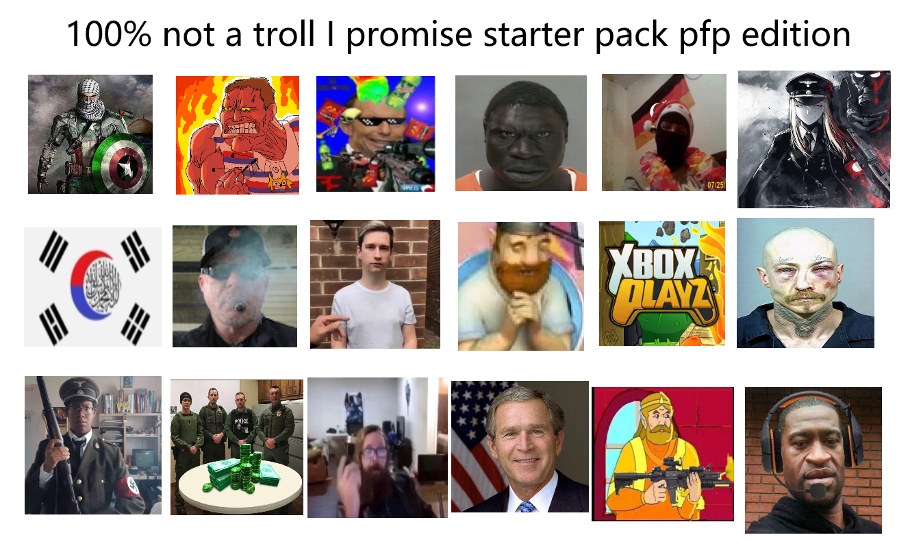 100% not a troll I promise starter pack pfp edition | /r/starterpacks ...