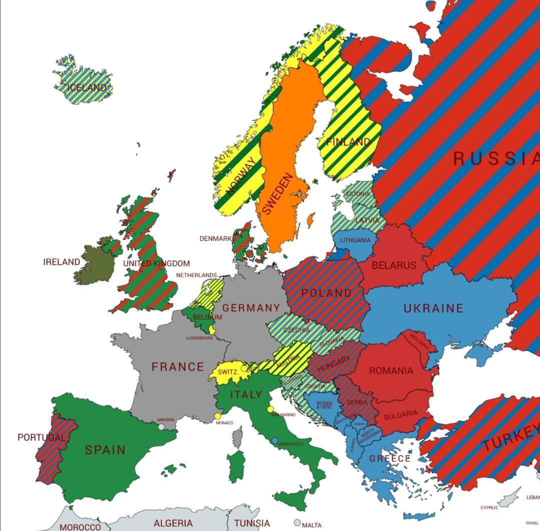 European PCM map based on what i imagine the avrage political opinion ...