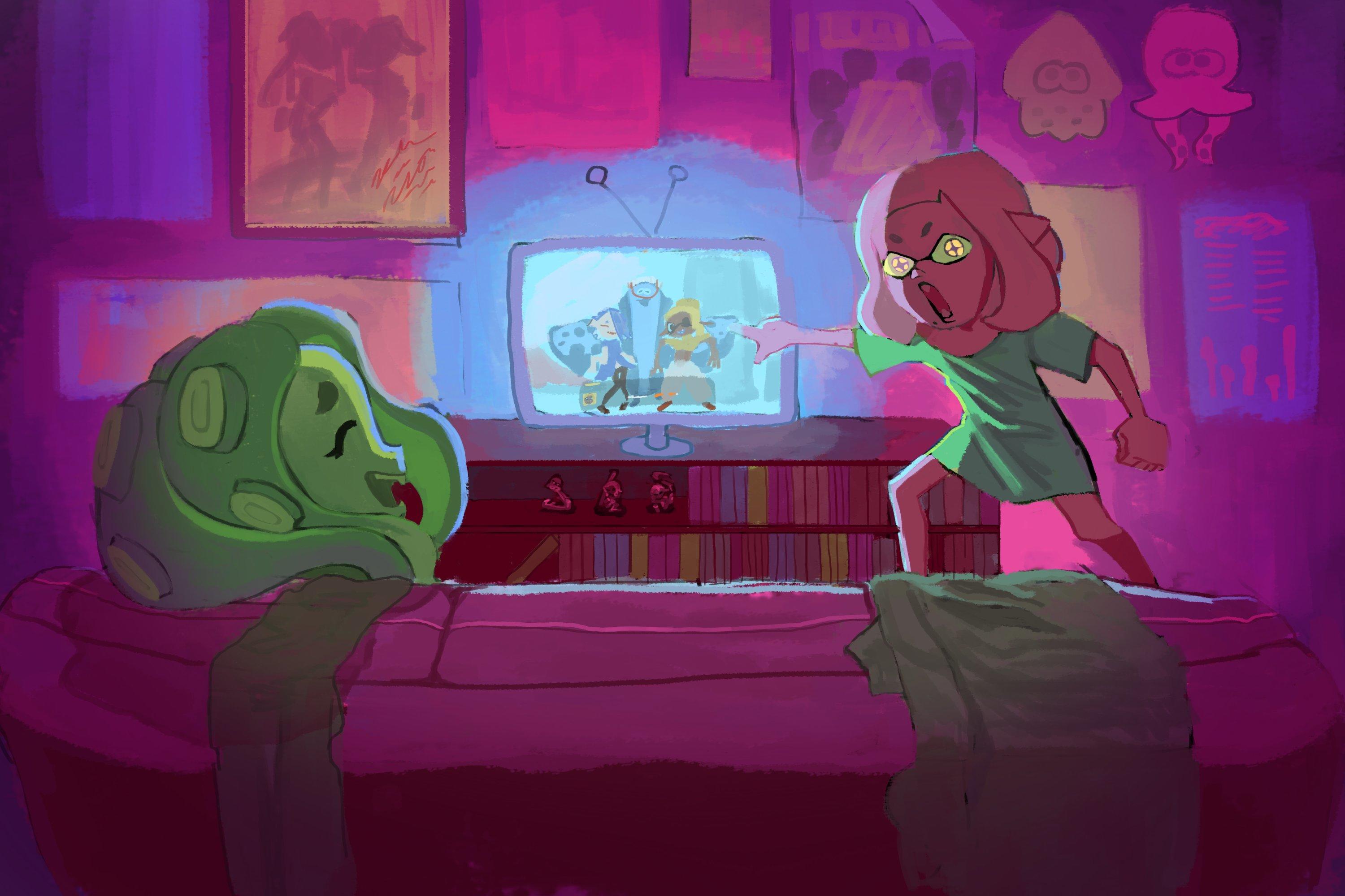 Pearl and Marina's reaction to Deep Cut's introduction | Splatoon 3 ...