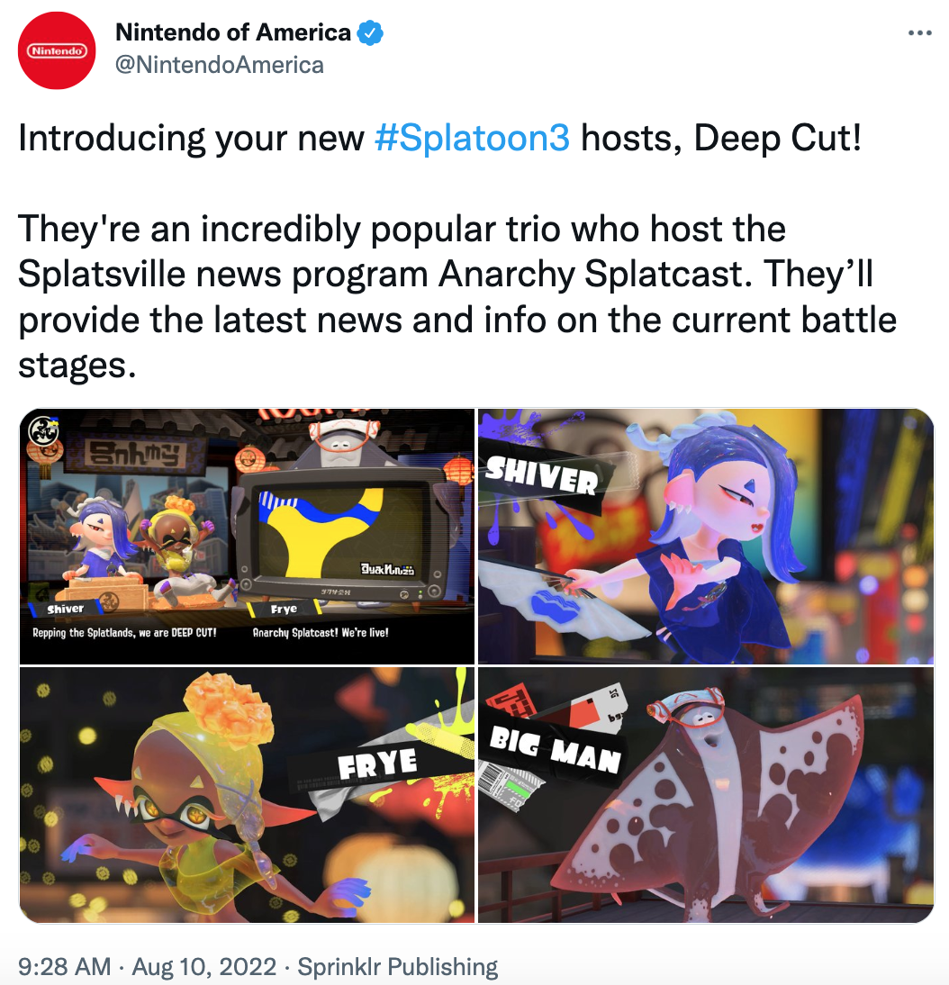 Nintendo's Reveal Of Deep Cut | Frye (Splatoon Character) | Know Your Meme