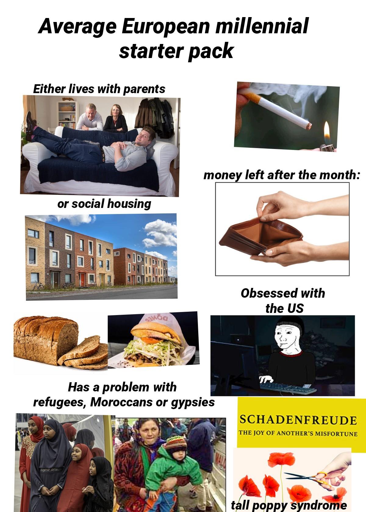 Average European millennial starter pack | /r/starterpacks | Starter ...