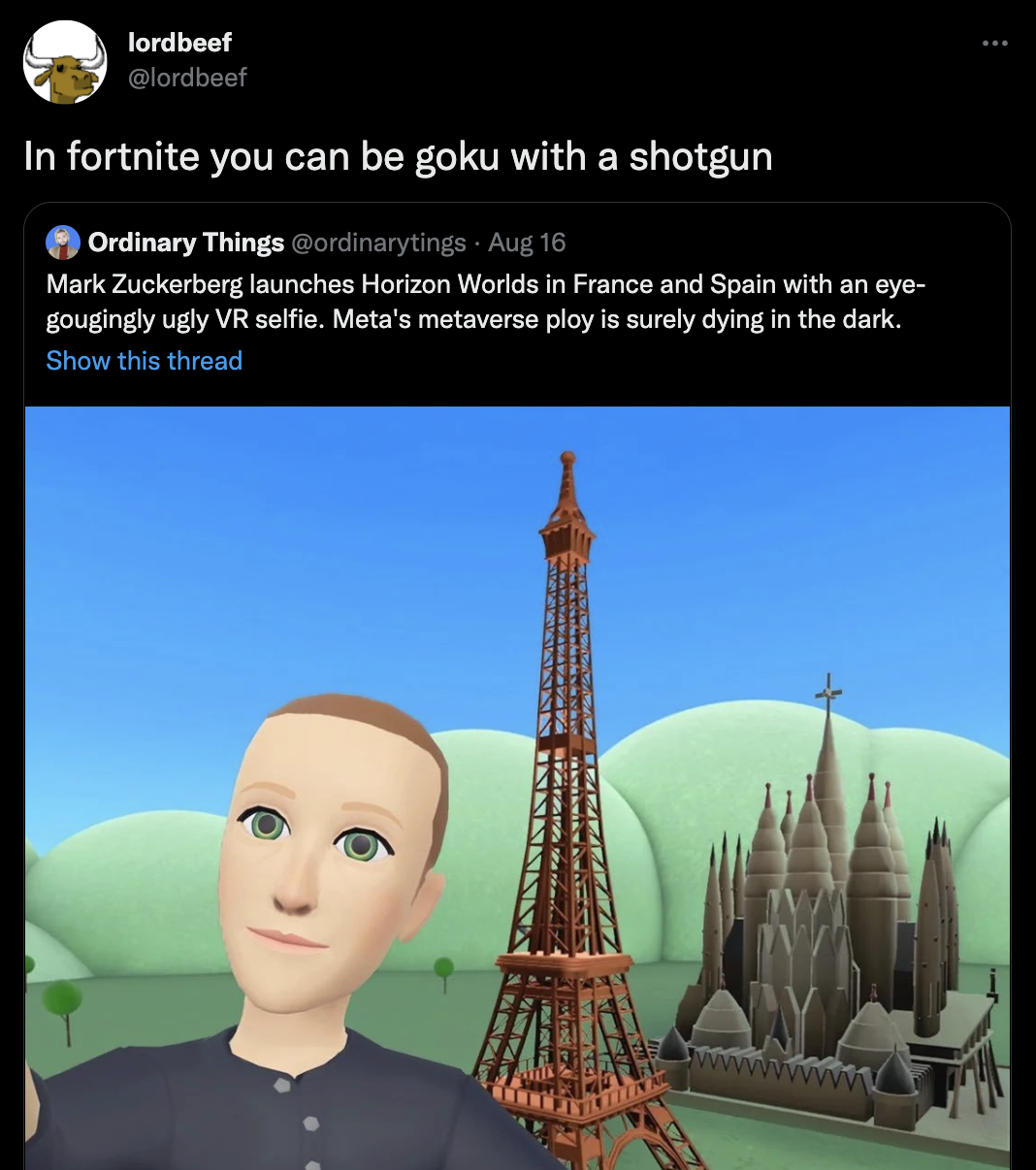 Mark Zuckerberg Metaverse Selfie in front of Eiffel Tower in Paris ...