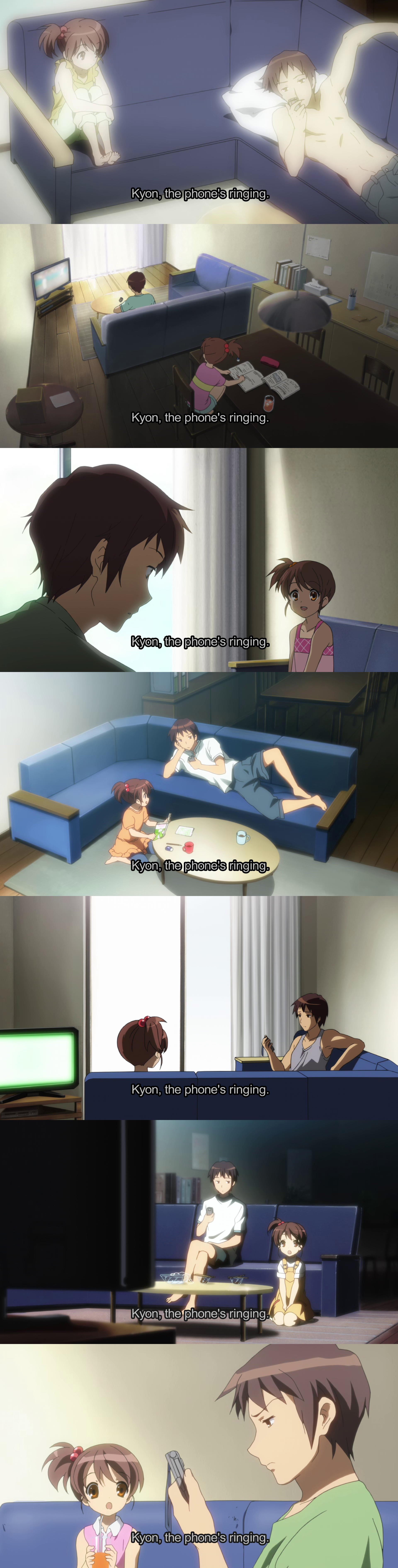 Kyon-kun Denwa!: A comparison | Endless Eight / Kyon-kun Denwa! | Know Your Meme