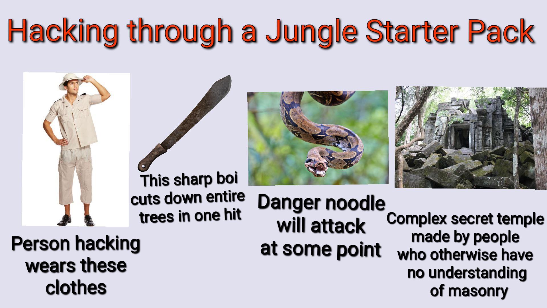 hacking through a jungle starter pack | /r/starterpacks | Starter Packs ...