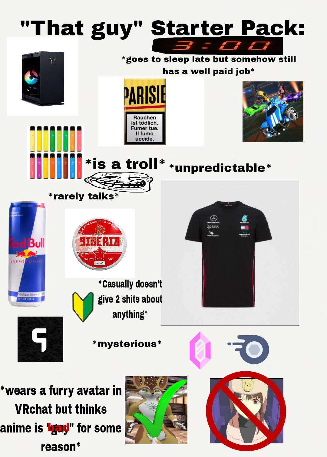 "That guy" Starter Pack | /r/starterpacks | Starter Packs | Know Your Meme